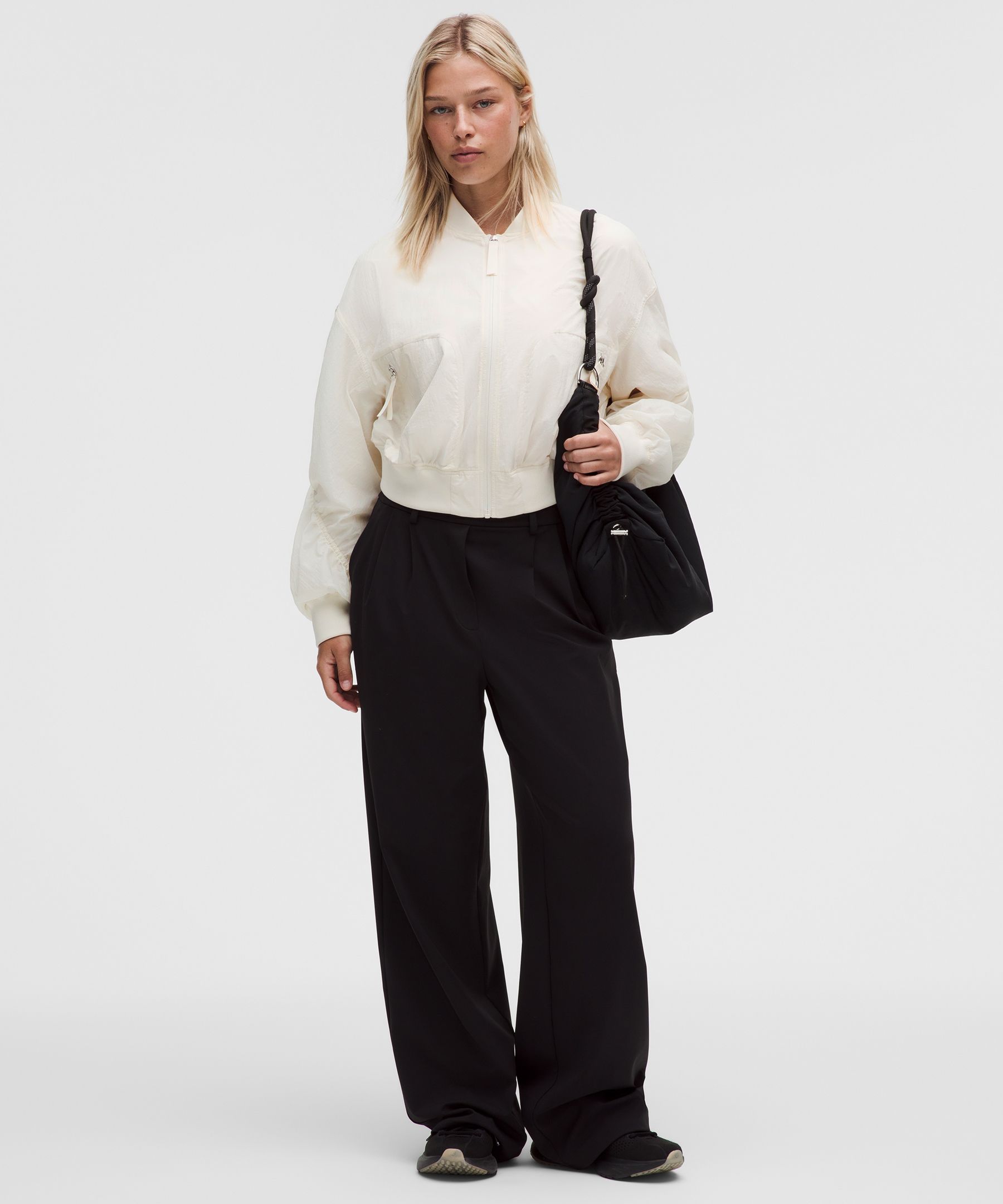 LULULEMON Cropped Bomber Jacket with Ruched Detailing